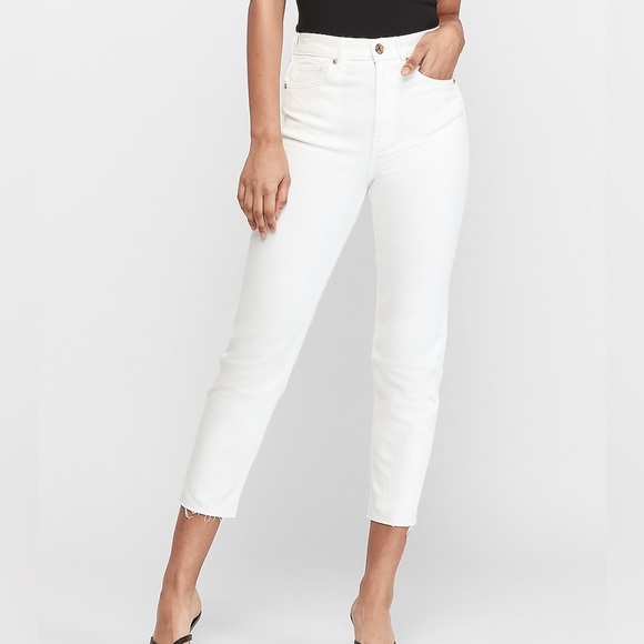 Express | Jeans | Express White Super High Rise Mom Jean | Poshmark
